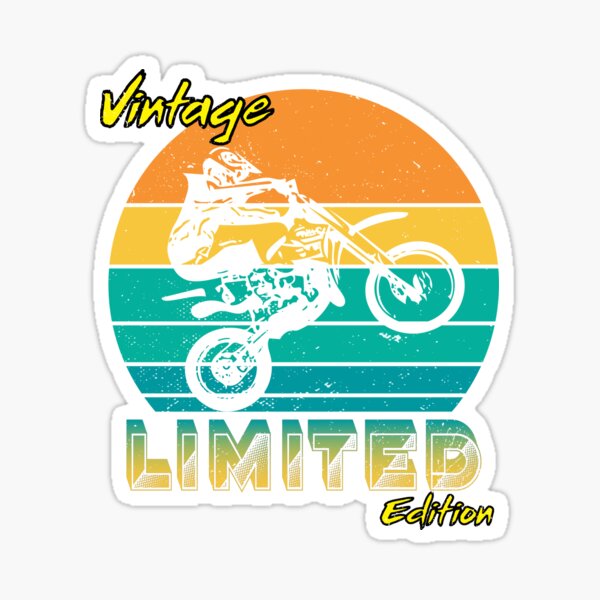 "Vintage Themed Design Limited Edition Dirt Biker" Sticker for Sale by ...