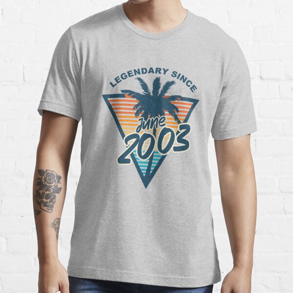 "June 2003 20th Birthday Retro 80’s Essential" T-shirt for Sale by ...