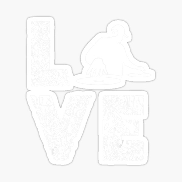 "Turntable Dj Beatmaker Music Producer Love Dance Music" Sticker for ...