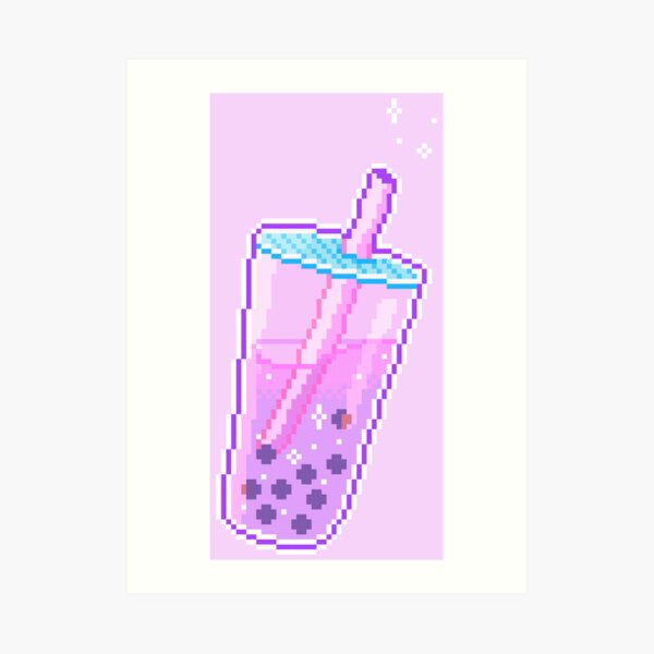 "Boba Pixel Art" Art Print for Sale by nostalgia-wave | Redbubble
