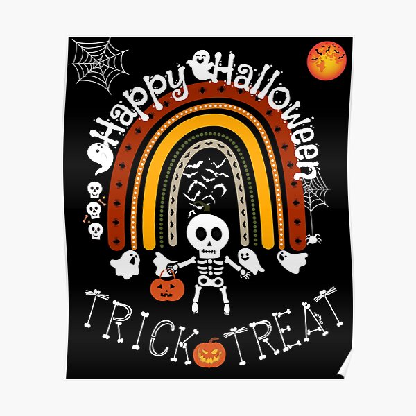 "Spooky Cute Halloween Trick or Treat" Poster for Sale by HiruK | Redbubble