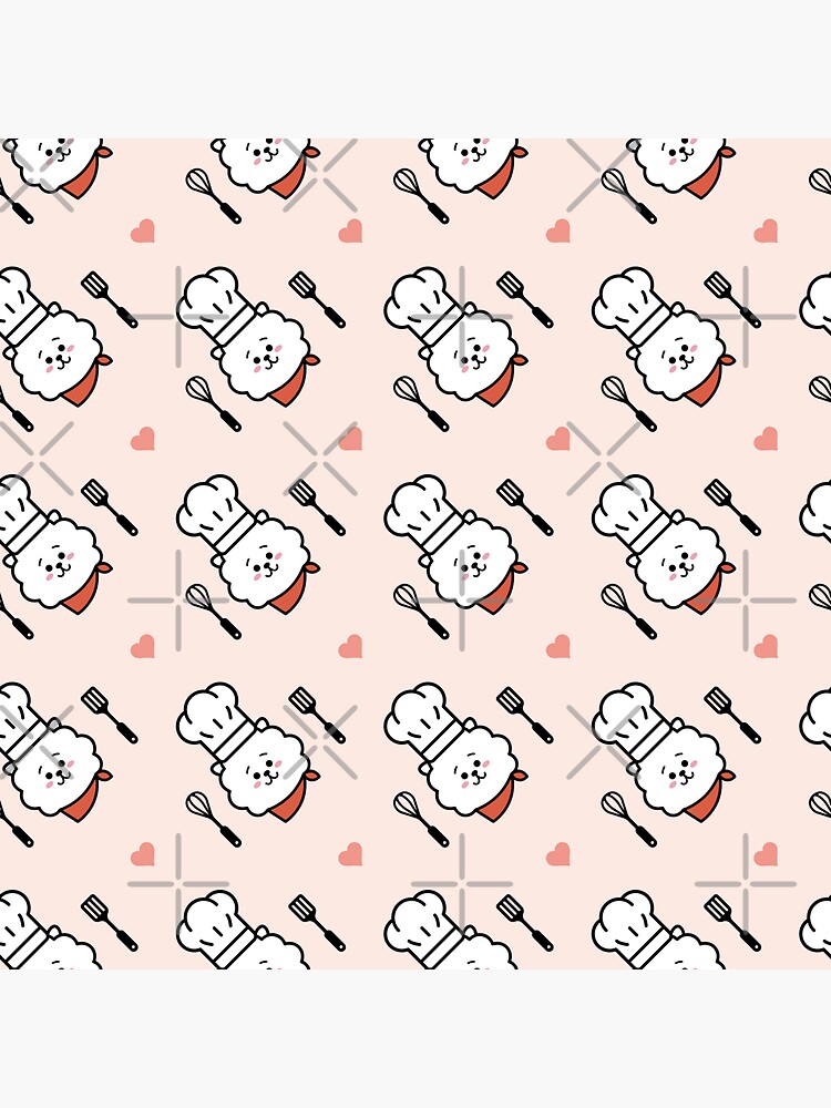 "Chef RJ BT21 Pattern" Sticker for Sale by nostalgia-wave | Redbubble