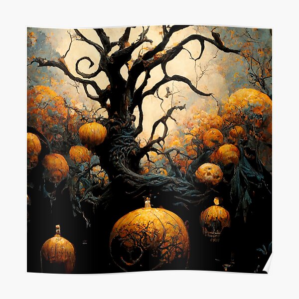 "Spooky tree art " Poster for Sale by MudPuppet | Redbubble