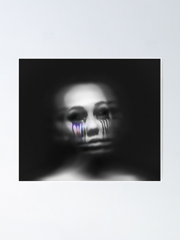 "Black tears with a sad face" Poster for Sale by theblackWolf51 | Redbubble