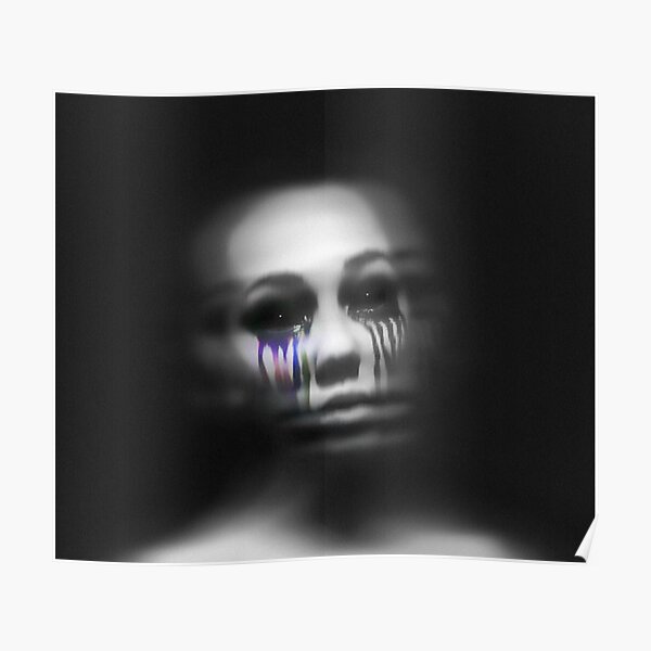 "Black tears with a sad face" Poster for Sale by theblackWolf51 | Redbubble