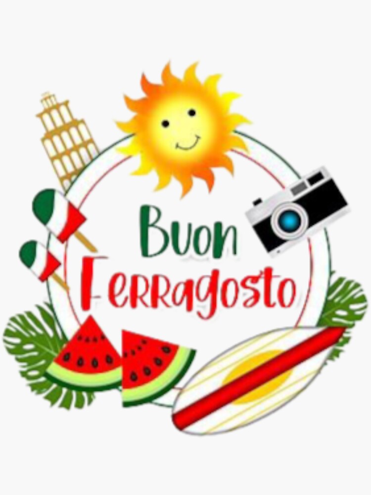 "FERRAGOSTO " Sticker for Sale by Doreamonshop | Redbubble