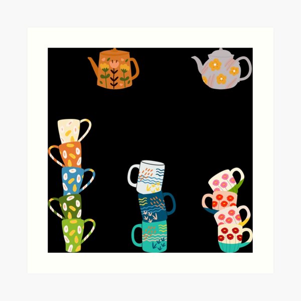 "fancy tea cup sticker pack" Art Print for Sale by stickers-packs ...