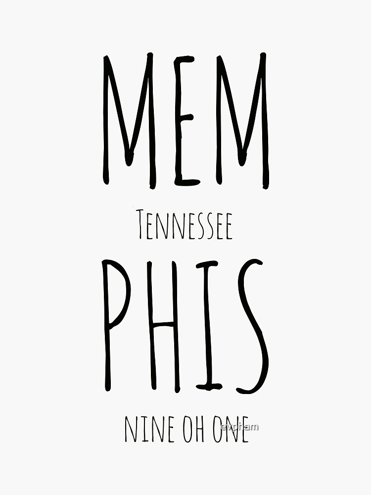 "Memphis, TN- Nine Oh One. die cut " Sticker by evpham | Redbubble