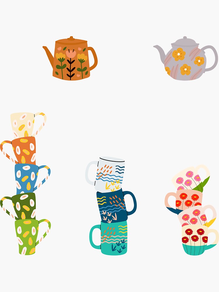 "fancy tea cup sticker pack" Sticker for Sale by stickers-packs | Redbubble
