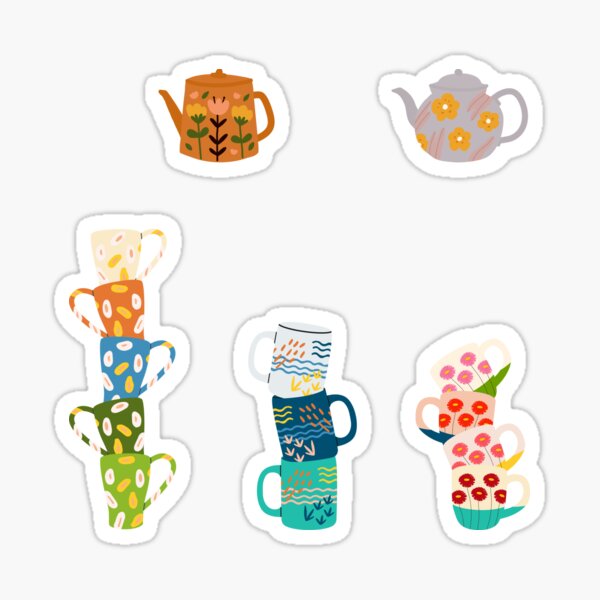 "fancy tea cup sticker pack" Sticker for Sale by stickers-packs | Redbubble