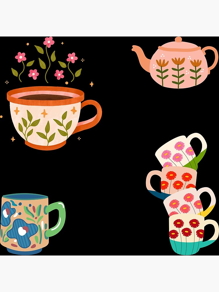"fancy tea cup sticker pack" Poster for Sale by stickers-packs | Redbubble