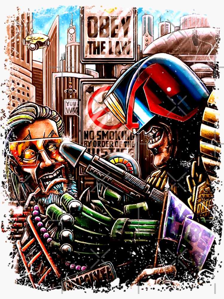 "Judge Dredd Artwork" Sticker for Sale by xxXVintageXxx | Redbubble