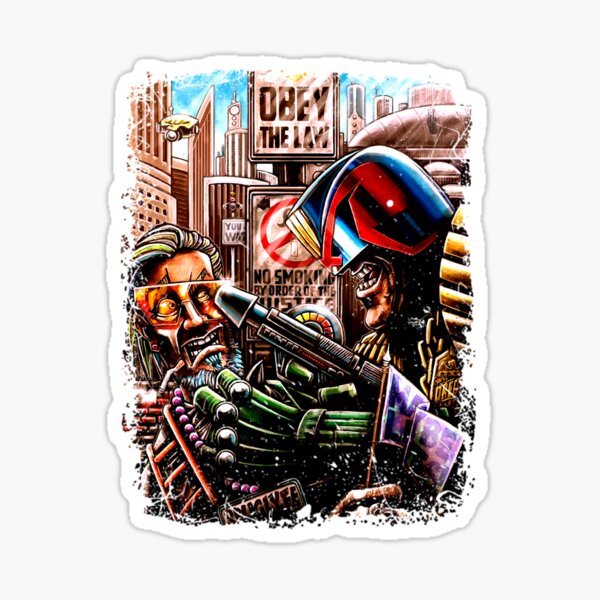 "Judge Dredd Artwork" Sticker for Sale by xxXVintageXxx | Redbubble