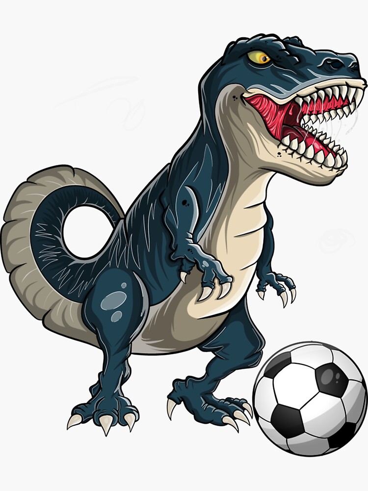 "Funny T-Rex Soccer Football T Rex Dinosaur Sport Sticker" Sticker for ...