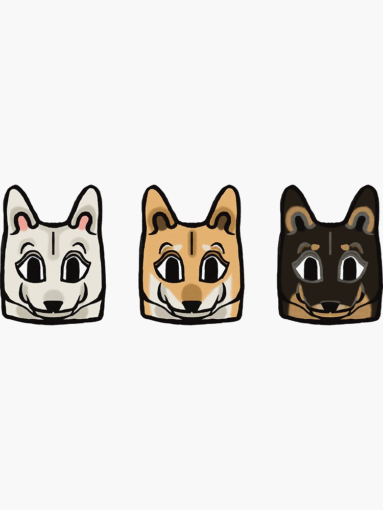 "three colorful dogs with normal face" Sticker for Sale by zitten ...