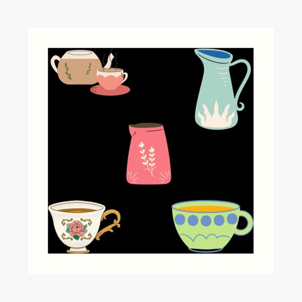 "fancy tea cup sticker pack" Art Print for Sale by stickers-packs ...