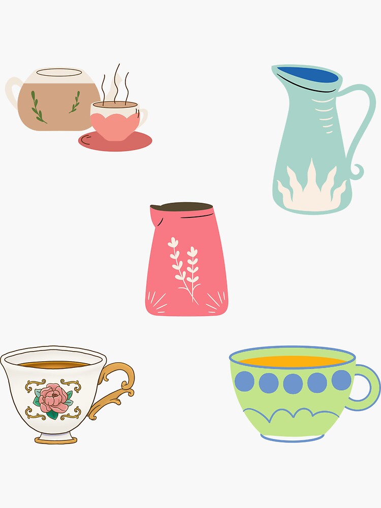 "fancy tea cup sticker pack" Sticker for Sale by stickers-packs | Redbubble