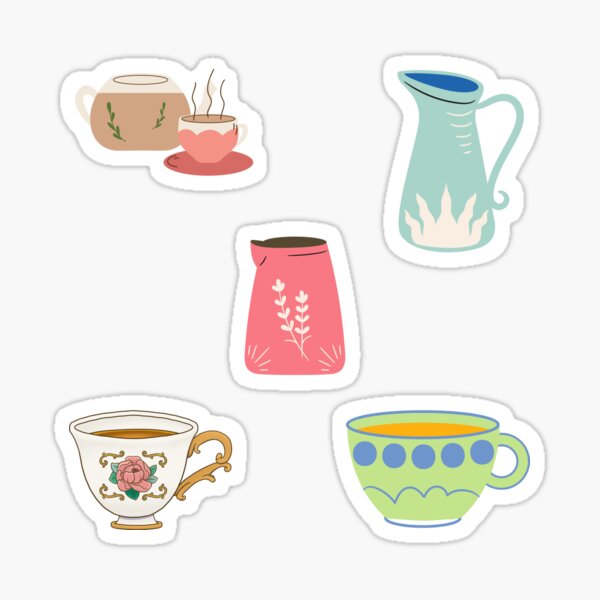 "fancy tea cup sticker pack" Sticker for Sale by stickers-packs | Redbubble