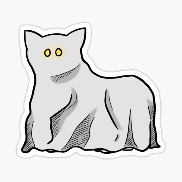 "Ghost cat with glowing eyes" Sticker for Sale by babysnaily | Redbubble