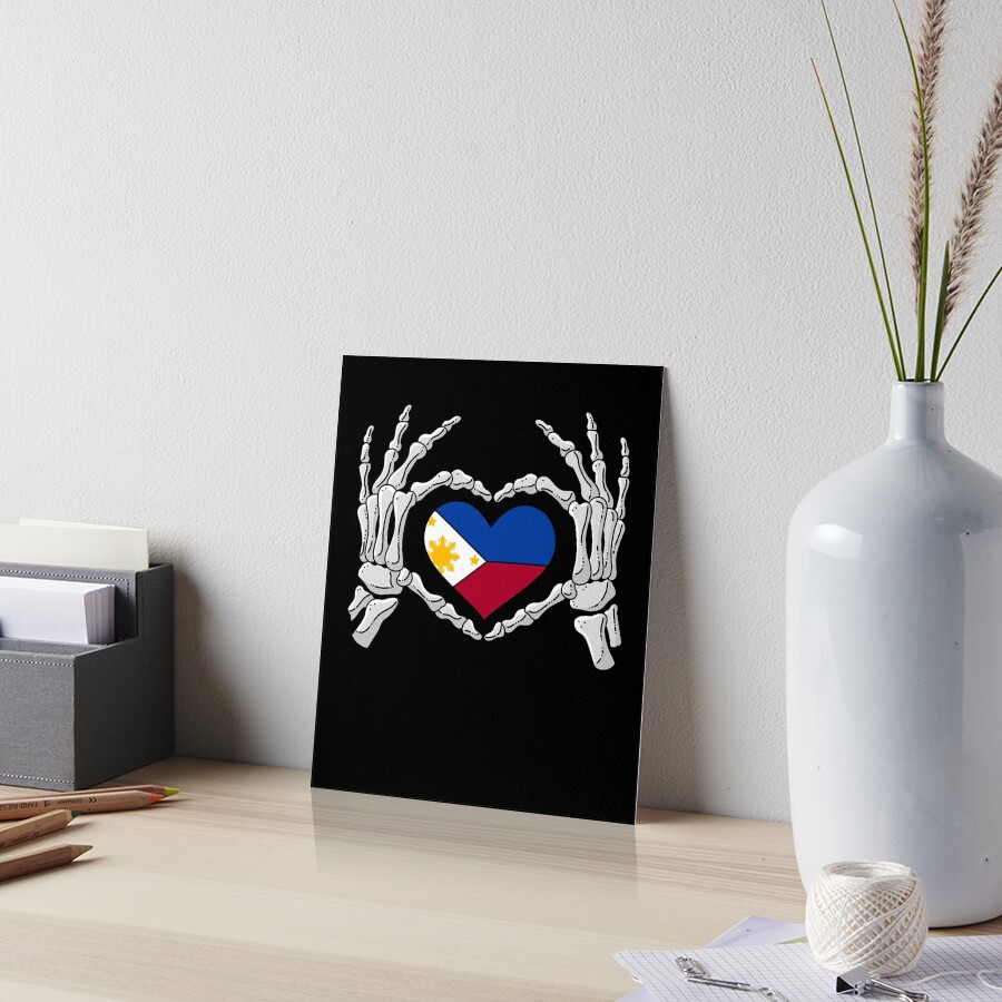 "Skeleton Hand Heart Shape; Filipino Halloween" Art Board Print for ...