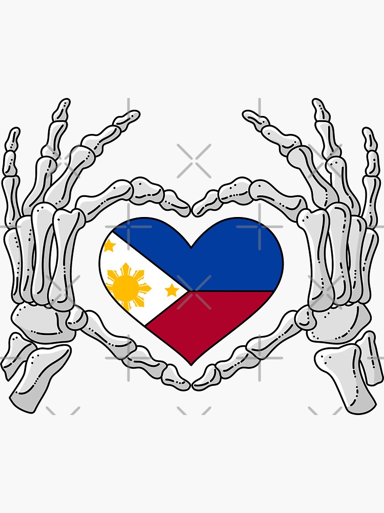 "Skeleton Hand Heart Shape; Filipino Halloween" Sticker for Sale by ...