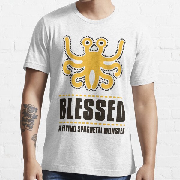 "Blessed by FSM - Pastafarian. Church of Flying Spaghetti monster." T ...