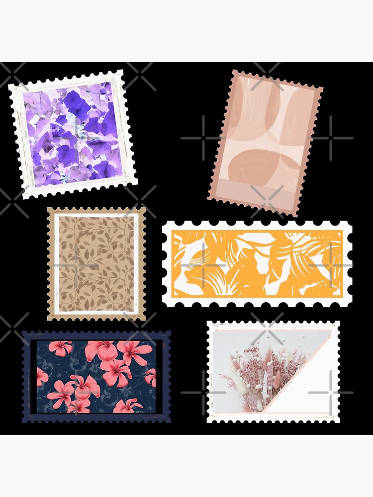 "Floral post stamps, sticker pack" Poster for Sale by beskrajem | Redbubble