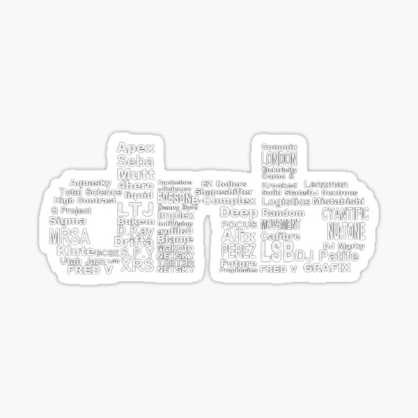 "DnB Word Art" Sticker by NorthernSoulz | Redbubble