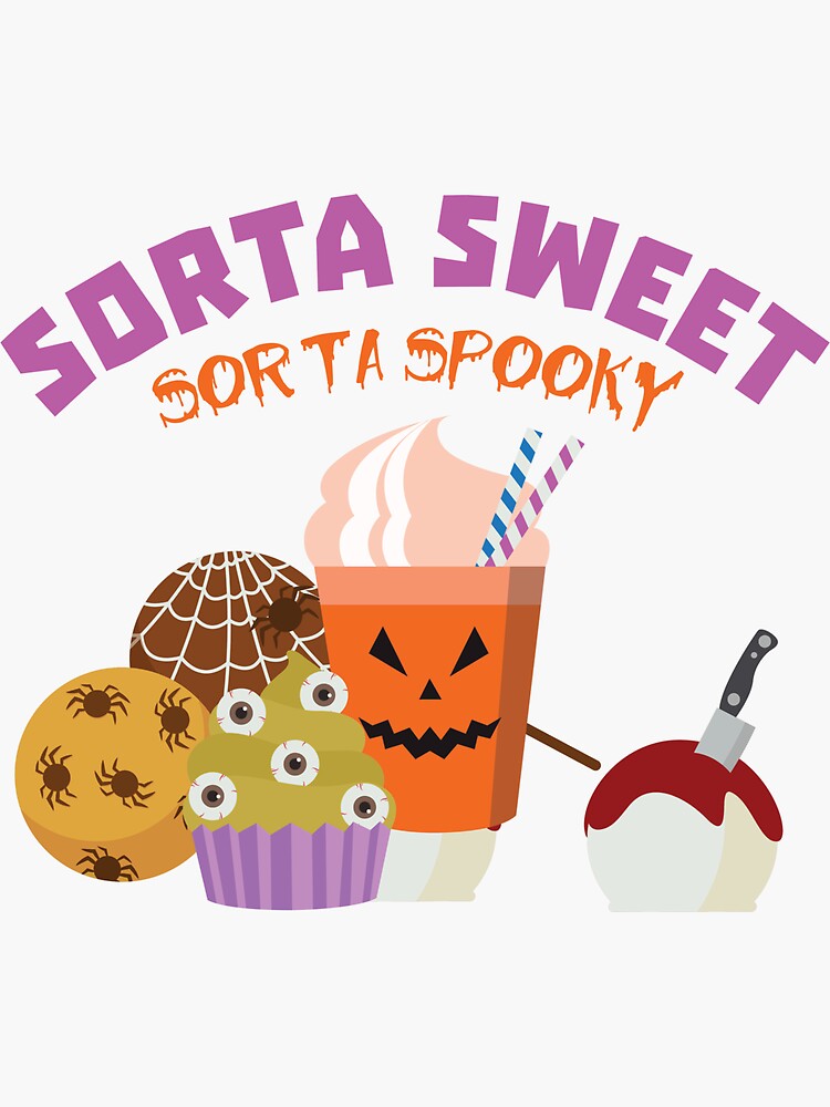 "sorta spooky sorta sweet" Sticker for Sale by mohamedmadjid | Redbubble