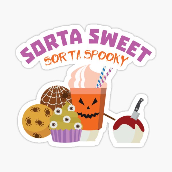 "sorta spooky sorta sweet" Sticker for Sale by mohamedmadjid | Redbubble
