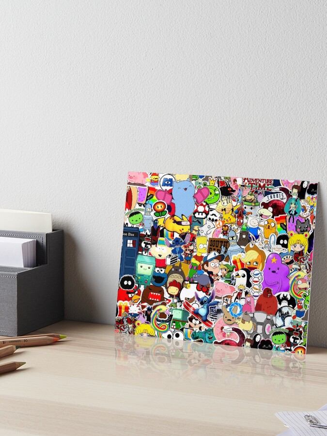 "Cartoon Characters Collage" Art Board Print for Sale by RMelissart ...