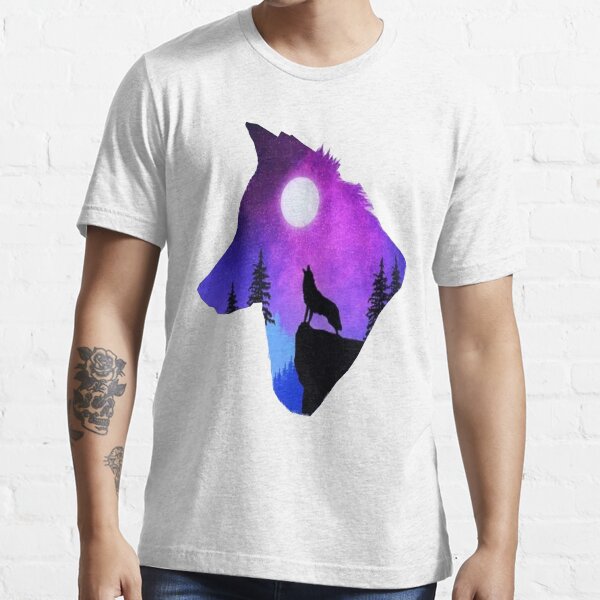 "Wolf howling at the moon inside a wolf fantasy art." T-shirt for Sale ...