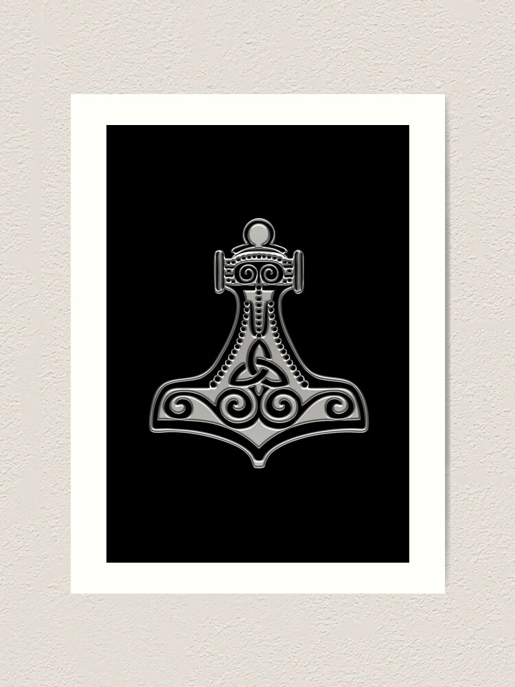 "Thors Hammer, Triquetra, Mjolnir, Mjölnir, Celtic" Art Print for Sale ...