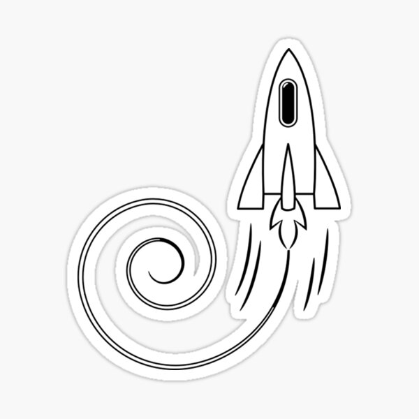 "rocket swirls spiral" Sticker for Sale by MariaSarako | Redbubble