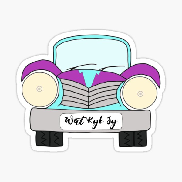 "Old Car Blue and Purple Afrikaans wat kyk jy" Sticker for Sale by ...