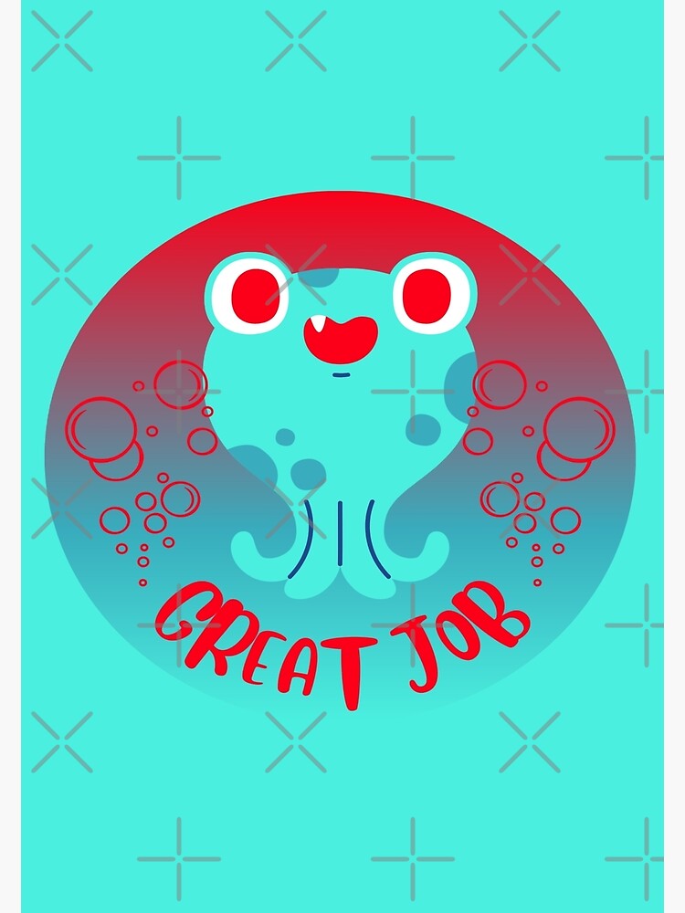 "Great Job Fun Cute Monster Teacher Parent Reward Motivational" Poster ...