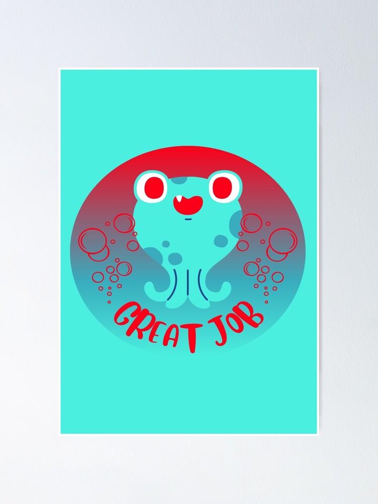 "Great Job Fun Cute Monster Teacher Parent Reward Motivational" Poster ...
