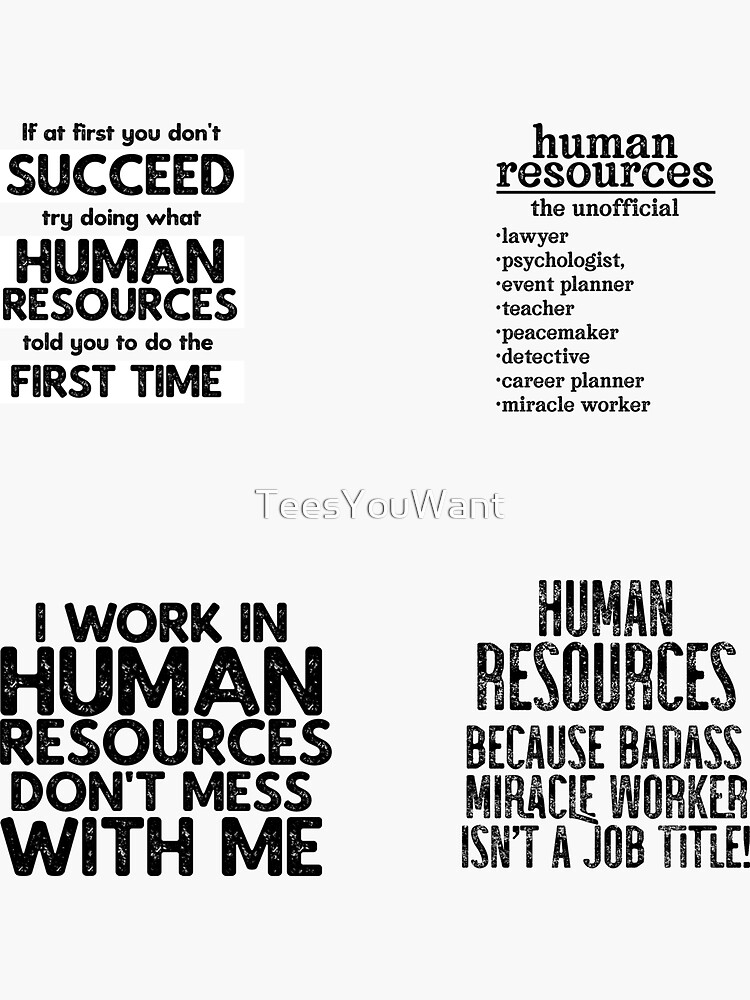 "Human Resources Sticker Pack ~ HR Quotes" Sticker for Sale by ...