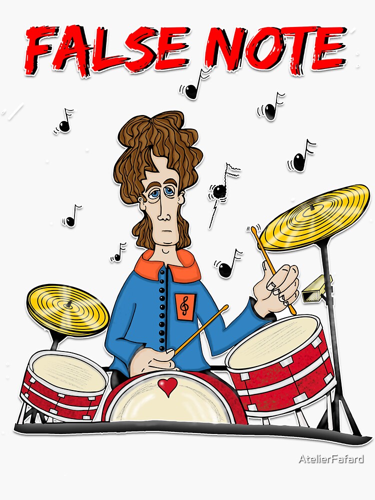 "False note... Drums.Red..Final Colors." Sticker for Sale by ...
