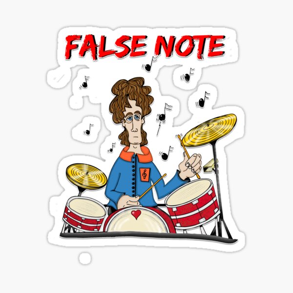 "False note... Drums.Red..Final Colors." Sticker for Sale by ...