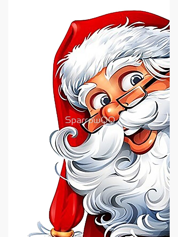 "Peeping Father Christmas" Art Print for Sale by SparrowQQ | Redbubble