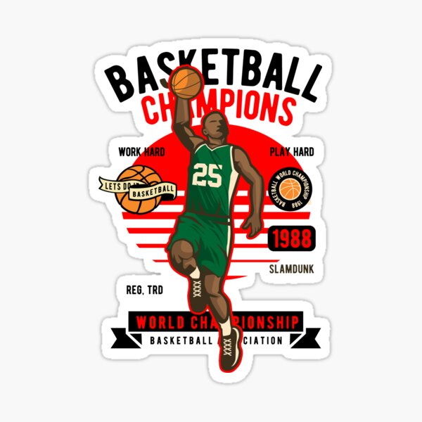 "Basketball Champions" Sticker for Sale by Designed1990 | Redbubble