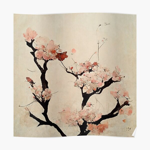 "Traditional Japanese Sakura Canvas #1" Poster for Sale by AntielARt ...