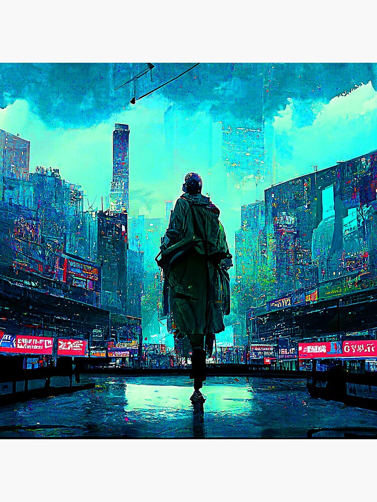 "Cinematic , neo manhattan,cyberpunk background,NEON" Sticker for Sale ...