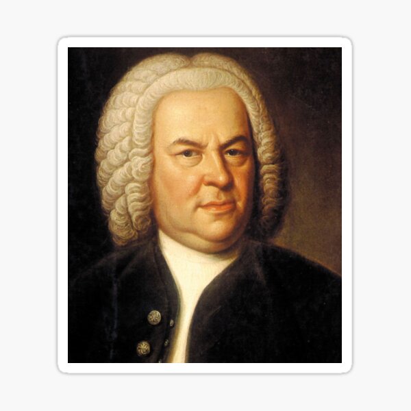 "Johann Sebastian Bach" Sticker for Sale by pqr32 | Redbubble