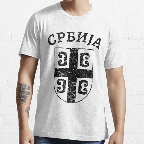Serbian Coat Of Arms With Cyrillic Script T Shirt For Sale By