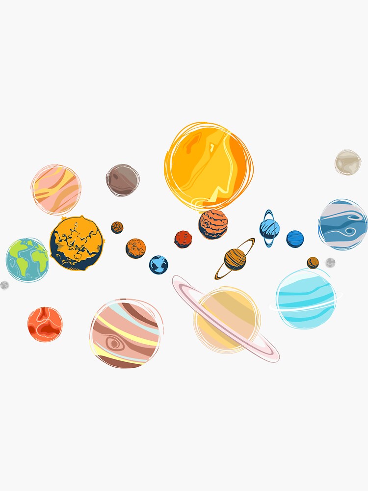 "Solar System " Sticker for Sale by gaviria | Redbubble