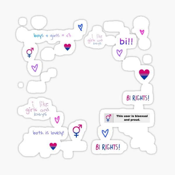 Bi Pride Scribbles Sticker For Sale By Hiba Bekkour Redbubble