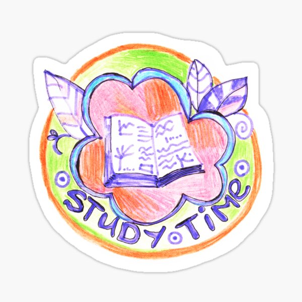 "Book with flowers Study time | Study time " Sticker for Sale by lausn ...