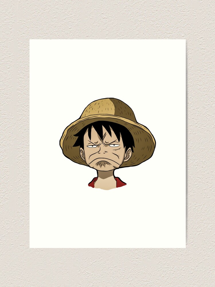 "luffy - one piece face reaction " Art Print for Sale by MohamedATouil ...